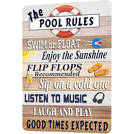 Amazon.com: Jacevoo Welcome to Our Pool Metal Tin Sign Vintage Home ...