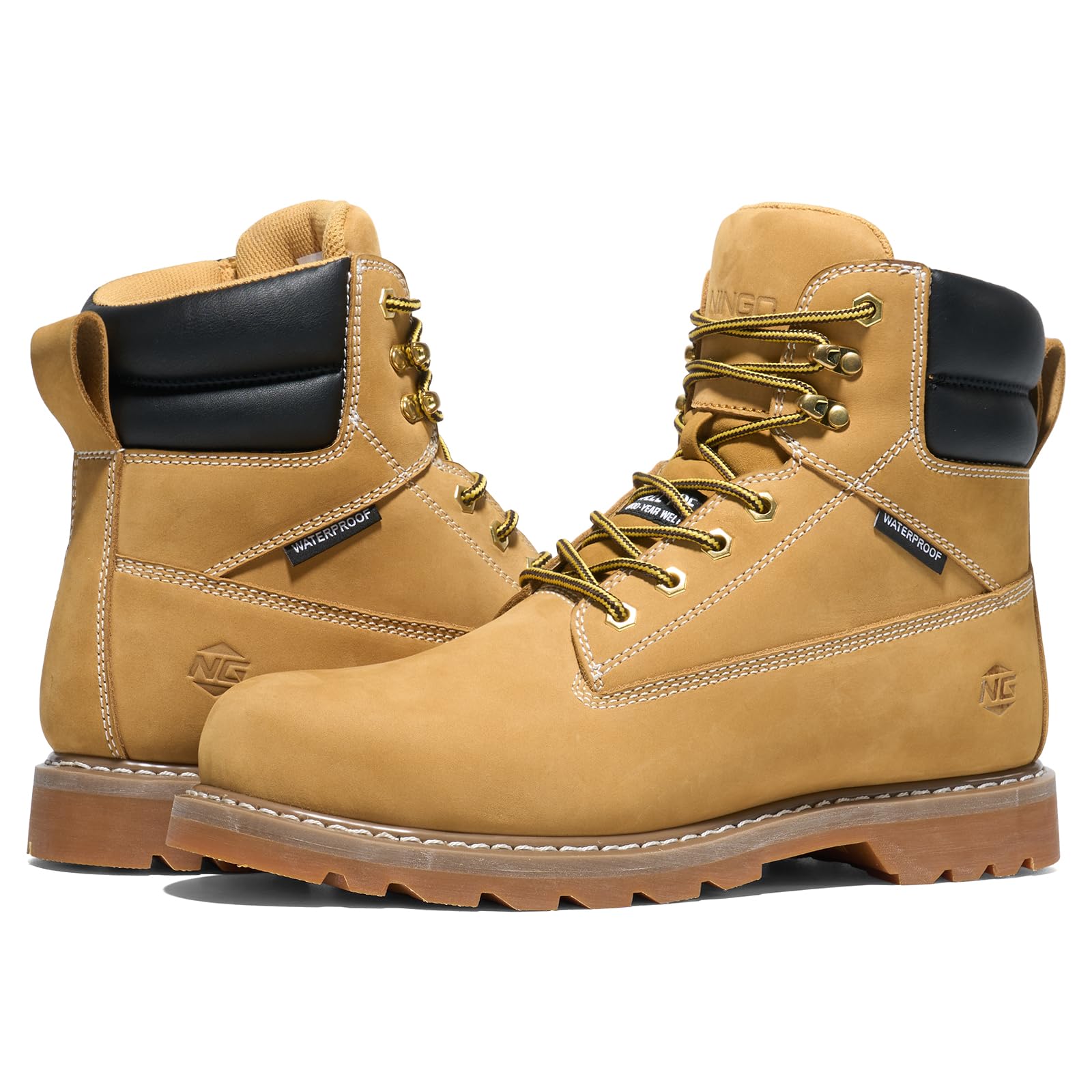 Snapklik.com : Waterproof Steel Toe Work Boots For Men, 6