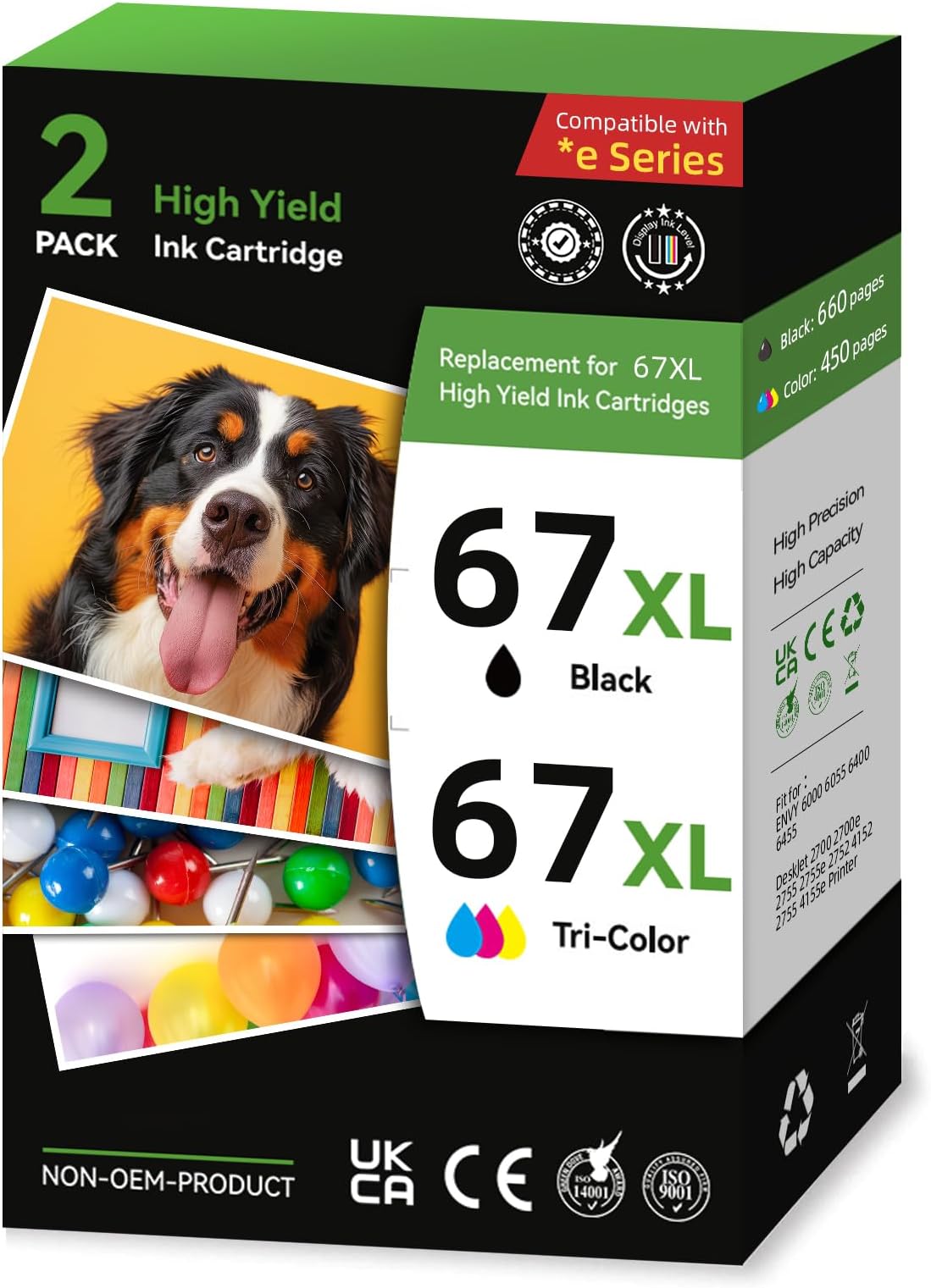 Amazon.com: Countinc 67XL Ink Cartridges Black Color Combo Pack ...