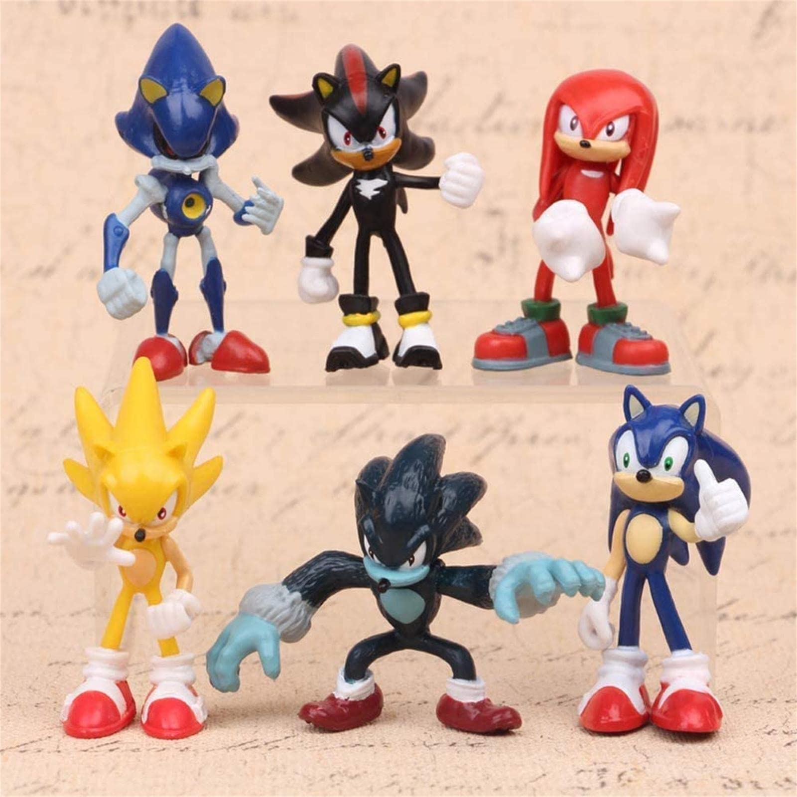 6ps Sonic The Hedgehog Sonic Toys Action Figures Party Supplies ...