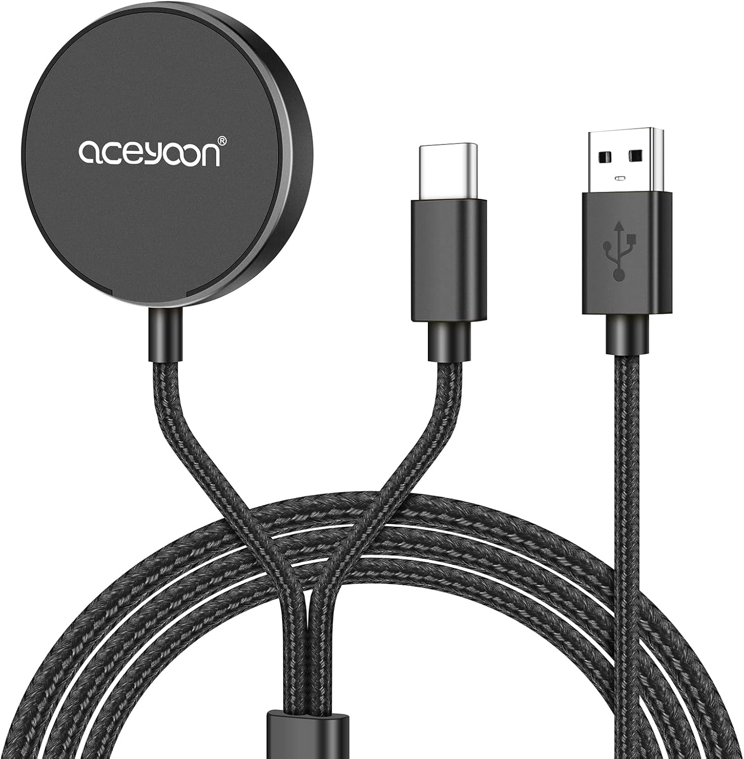 aceyoon 1.5m 2 in 1 Wireless Charging Cable for Galaxy Watch 5 Pro/5/4 ...