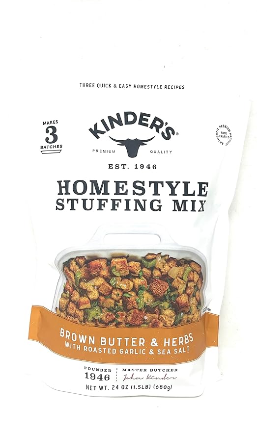 Amazon.com : Kinder's Brown Butter & Herbs Homestyle Stuffing Mix 24oz ...