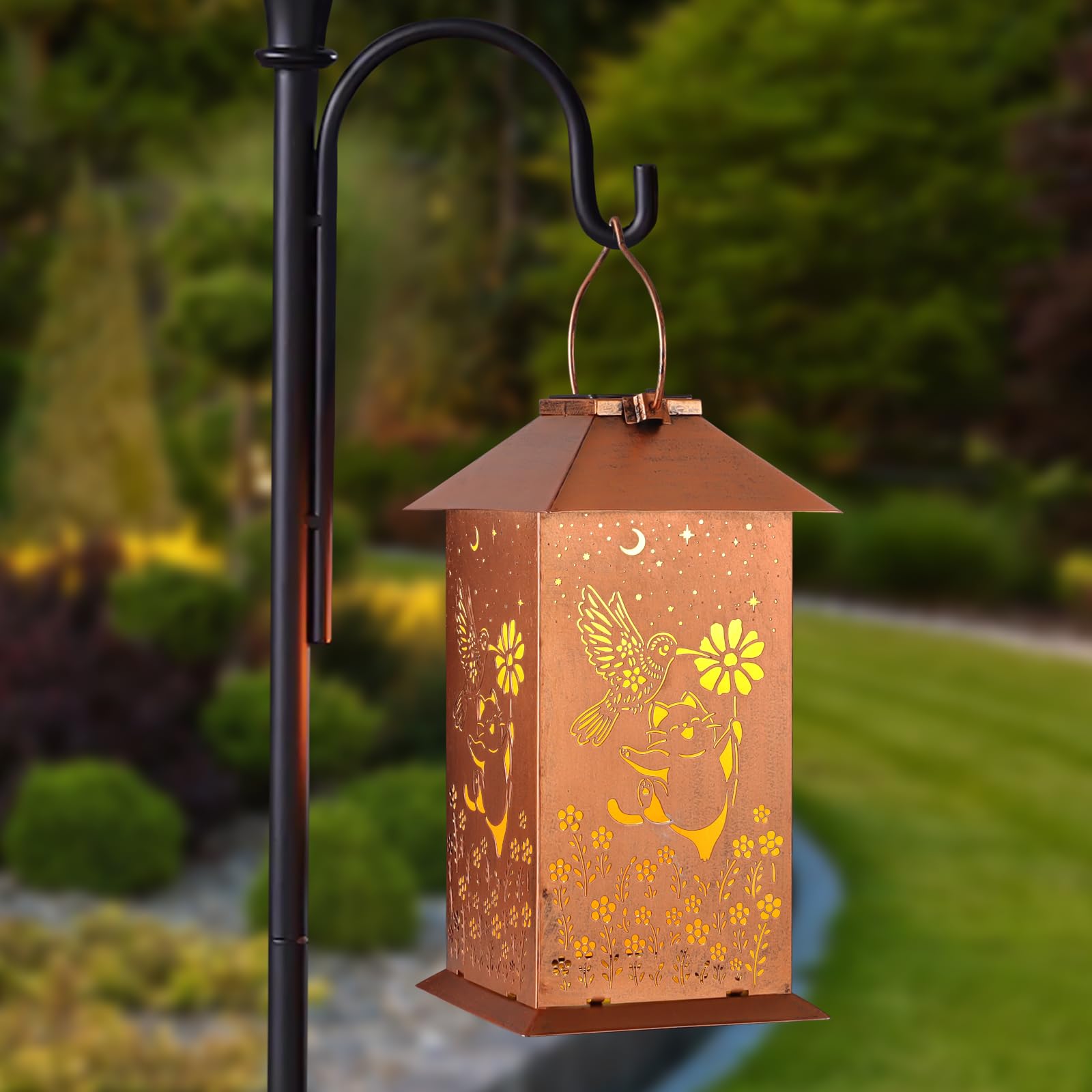Amazon.com: Hummingbird Solar Lantern Outdoor Waterproof Hanging ...