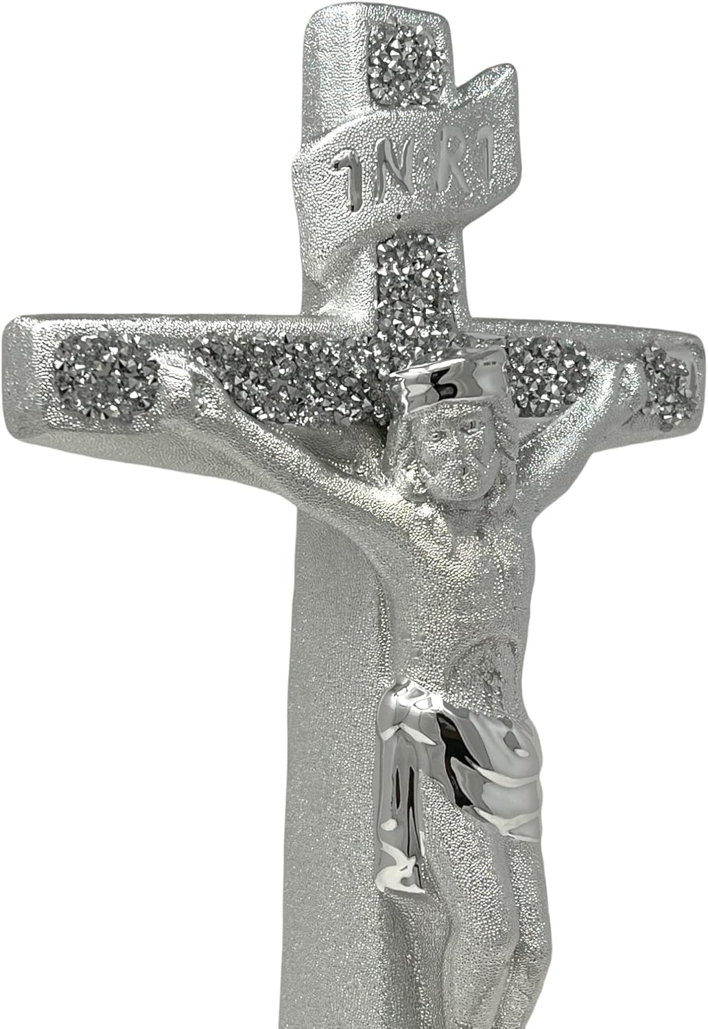 Crystal Crushed Diamond Jesus Christ Statue - Hollow Out Church Cross ...