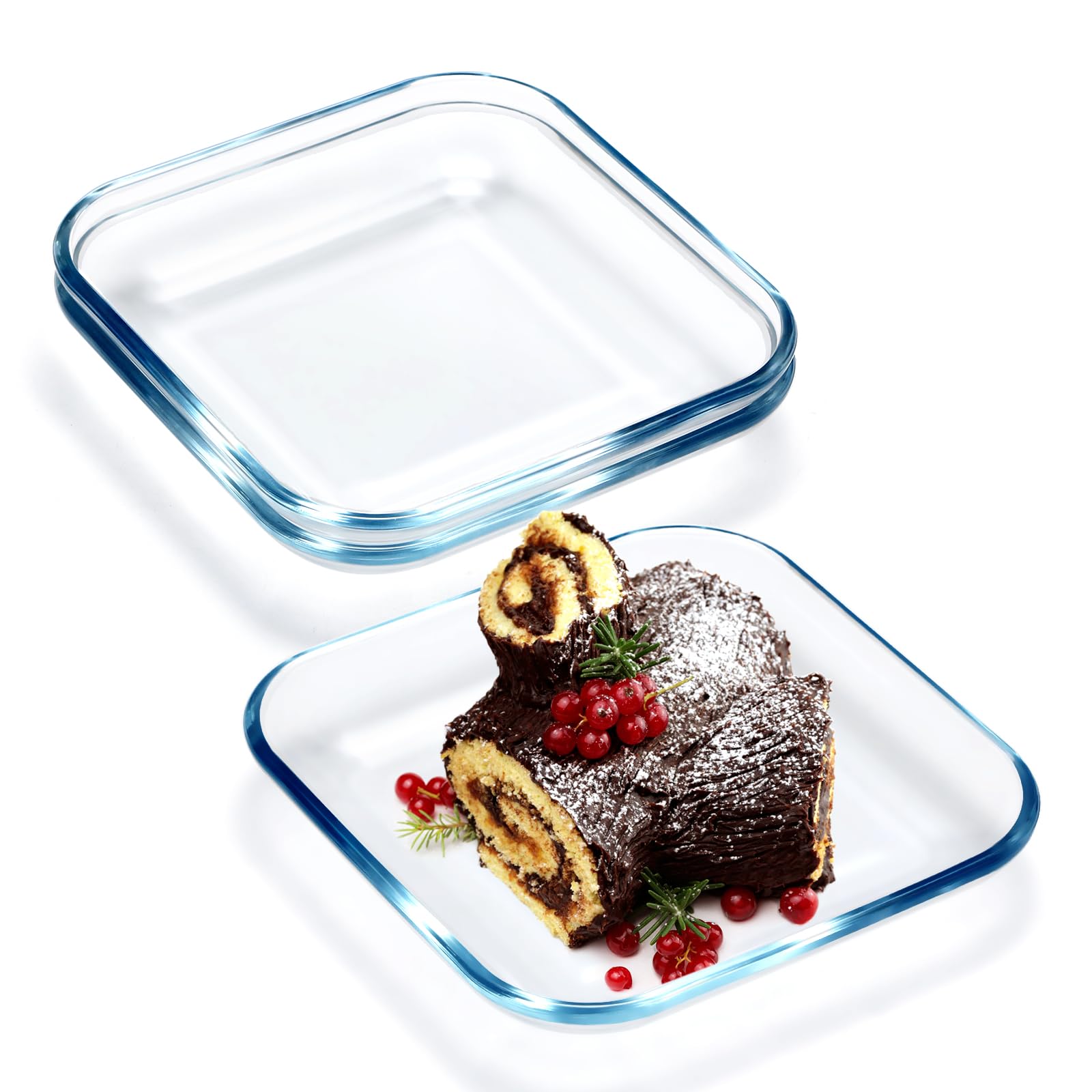 Amazon.com | NUTRIUPS 3 Pack 7 Inch Glass Dinner Plates, Tempered Glass ...