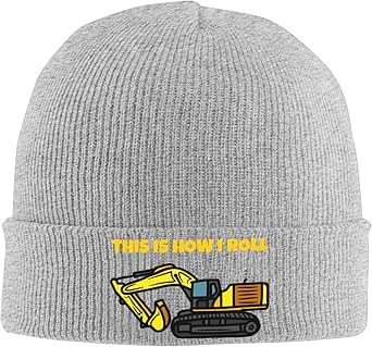 Knitted Beanie This-is-How-I-Roll-Backhoe-Excavator Slouch Beanie Caps ...