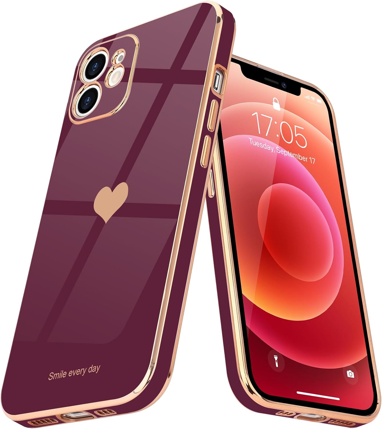 Amazon.com: Teageo Compatible with iPhone 12 Case for Women Girl Cute ...