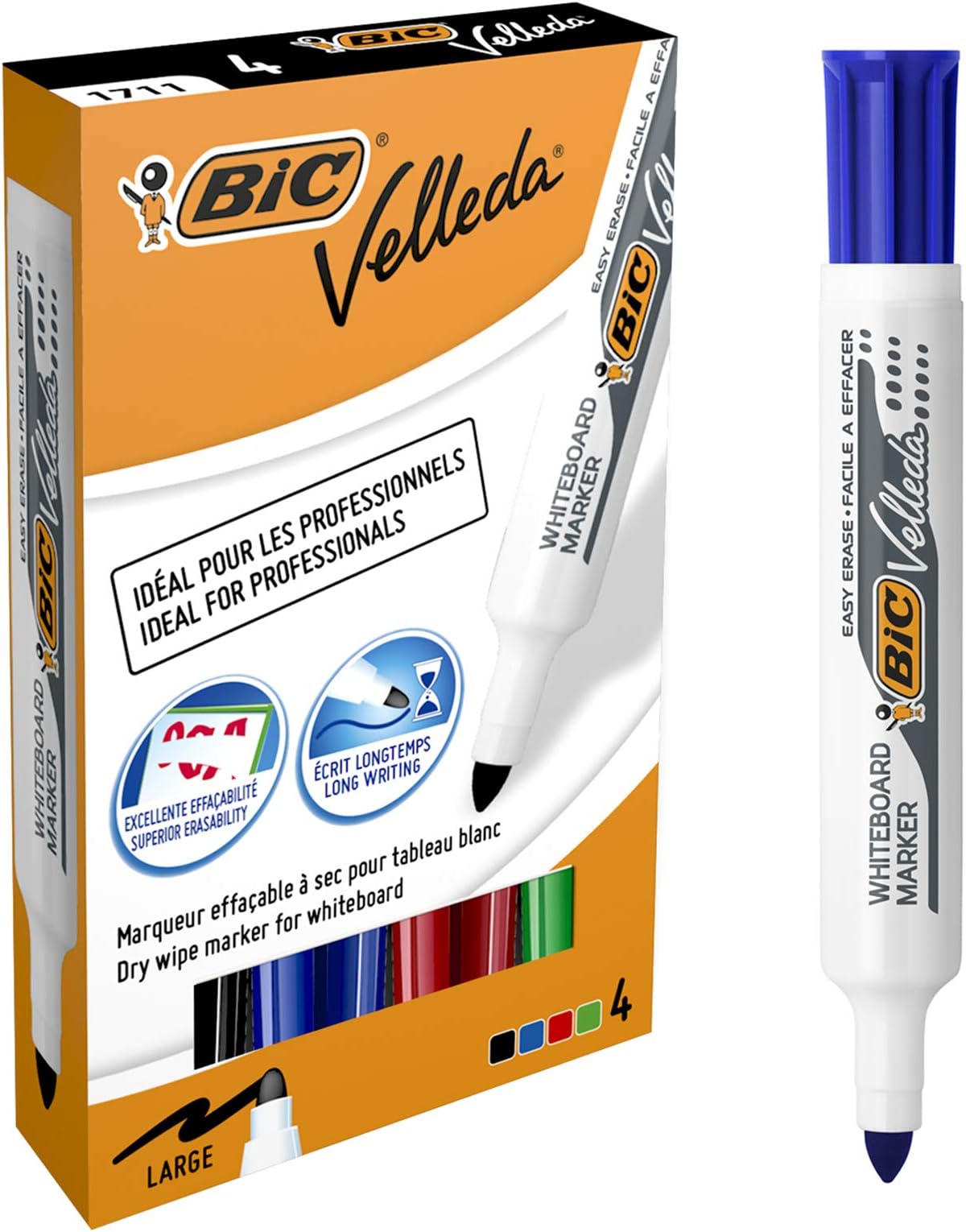 BIC Velleda 1711 Whiteboard Markers (Pack of 4) : Amazon.co.uk ...