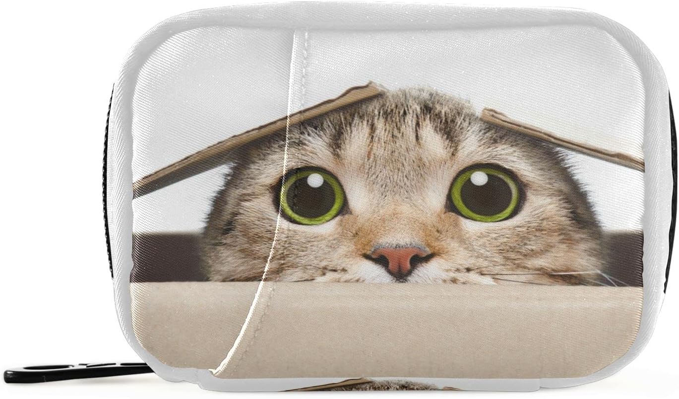 Amazon.com: Cute Cat Pill Organizer Case, Weekly Travel Pill Box for ...