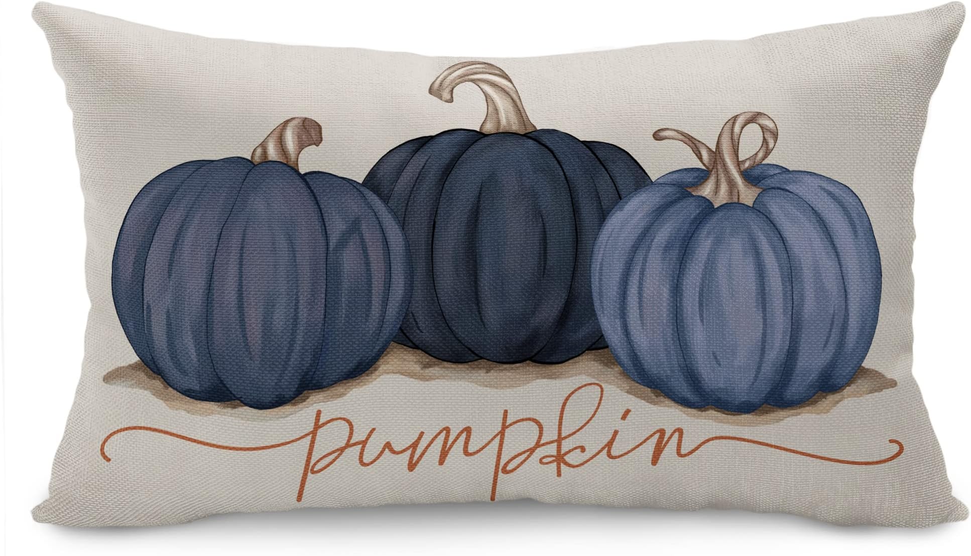 Amazon.com: Ramirar Watercolor Blue White Pumpkins Leaves Give Thanks ...