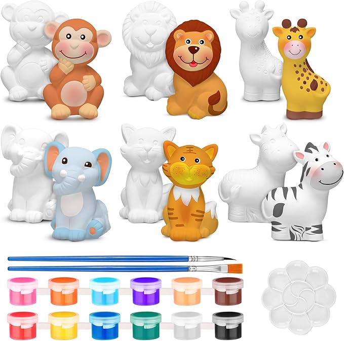 Amazon.com: Gemscream 6 Sets Animal Painting Craft Kits Wild Animal ...