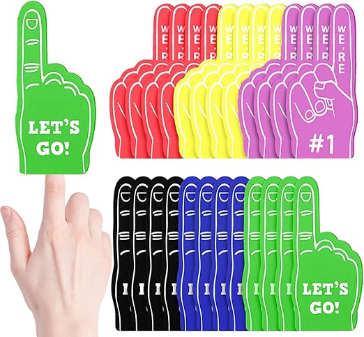 Amazon.com: FengRMaT 24 Pieces Mini Foam Finger Sports Party Favors ...