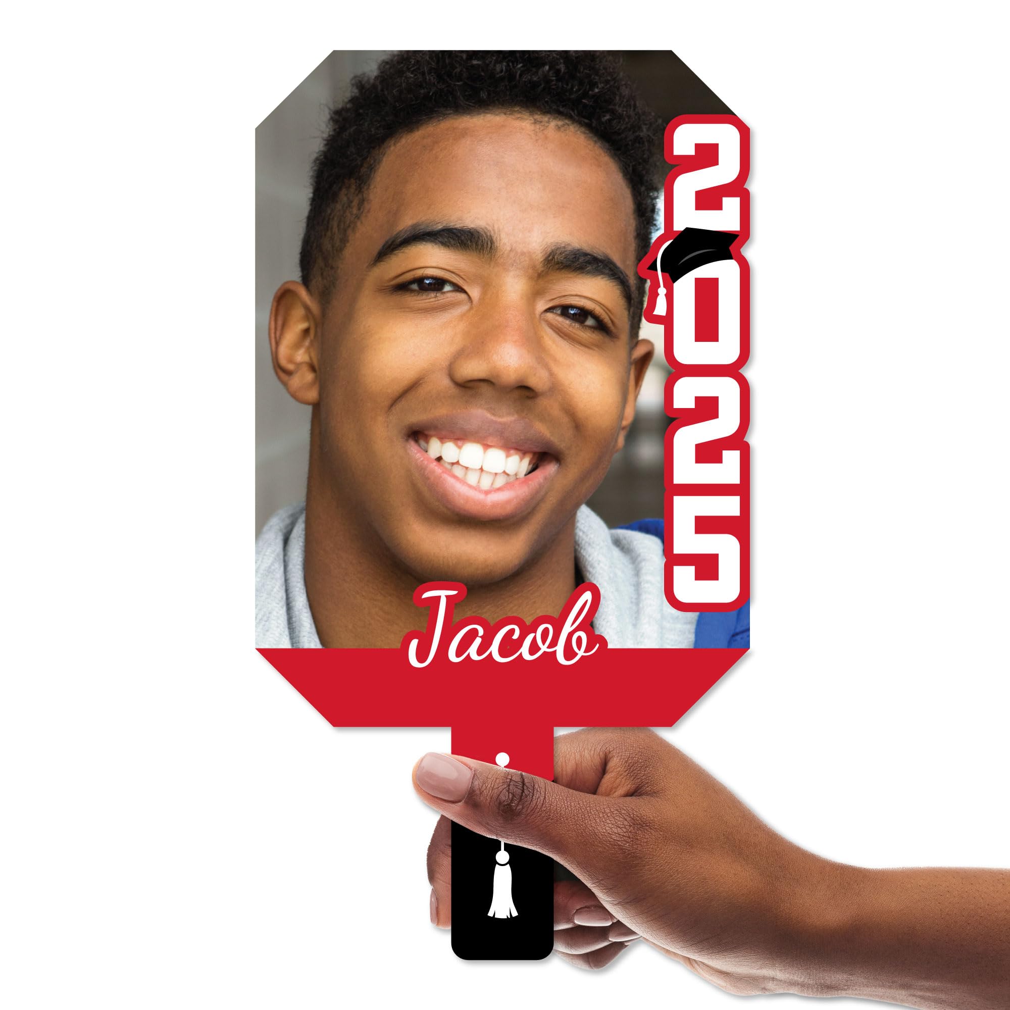 Amazon.com: Big Dot of Happiness Custom Red Grad Photo Paddles, Class ...