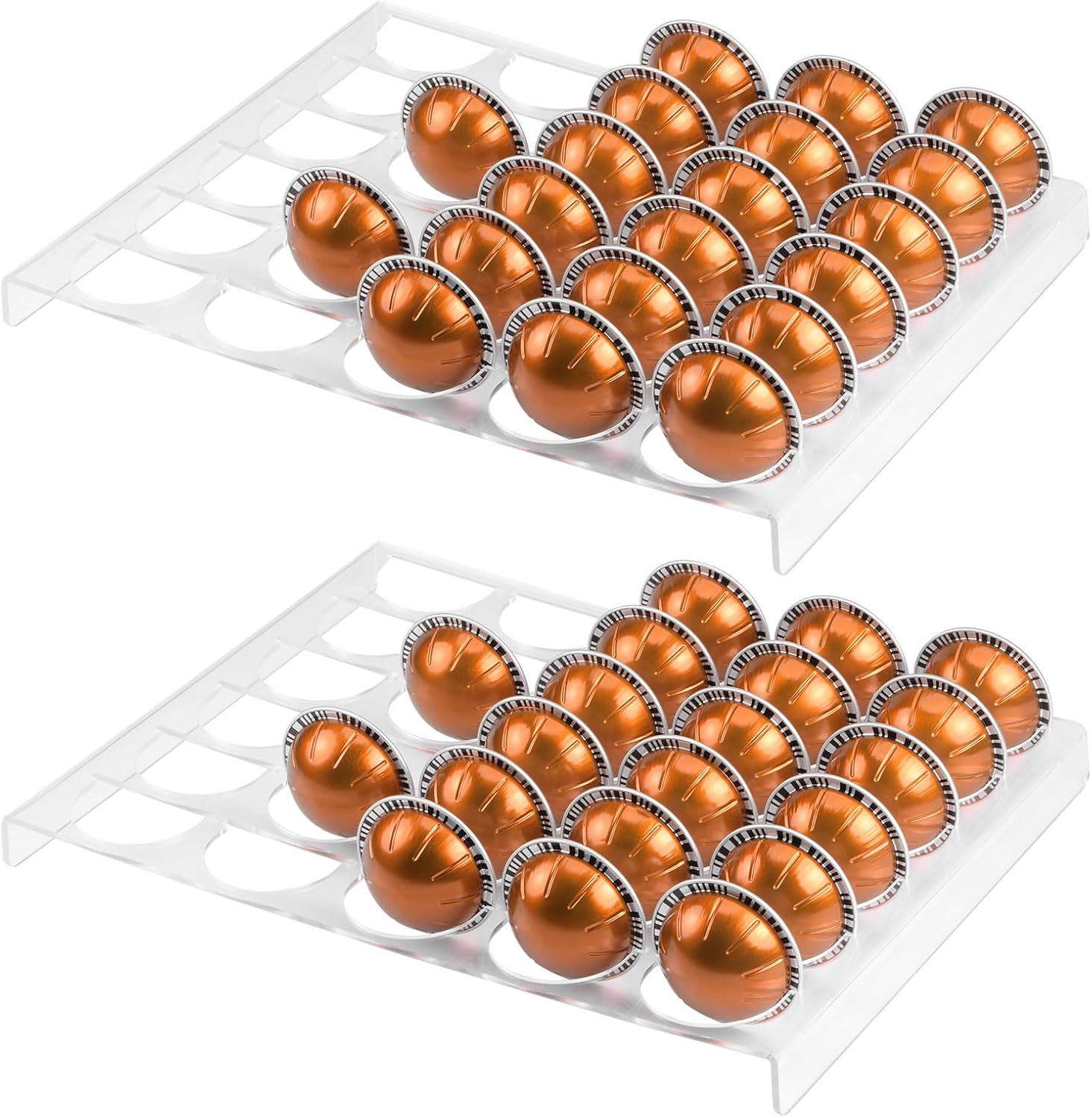 sourcing map 2 Pack Coffee Pod Holder Storage Tray, Acrylic Coffee Pod ...