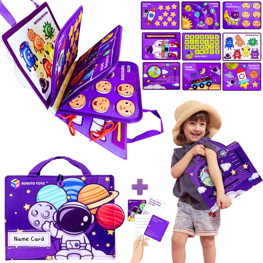 Space Busy Board for Toddlers 1+ Years, Montessori Sensory Activity ...