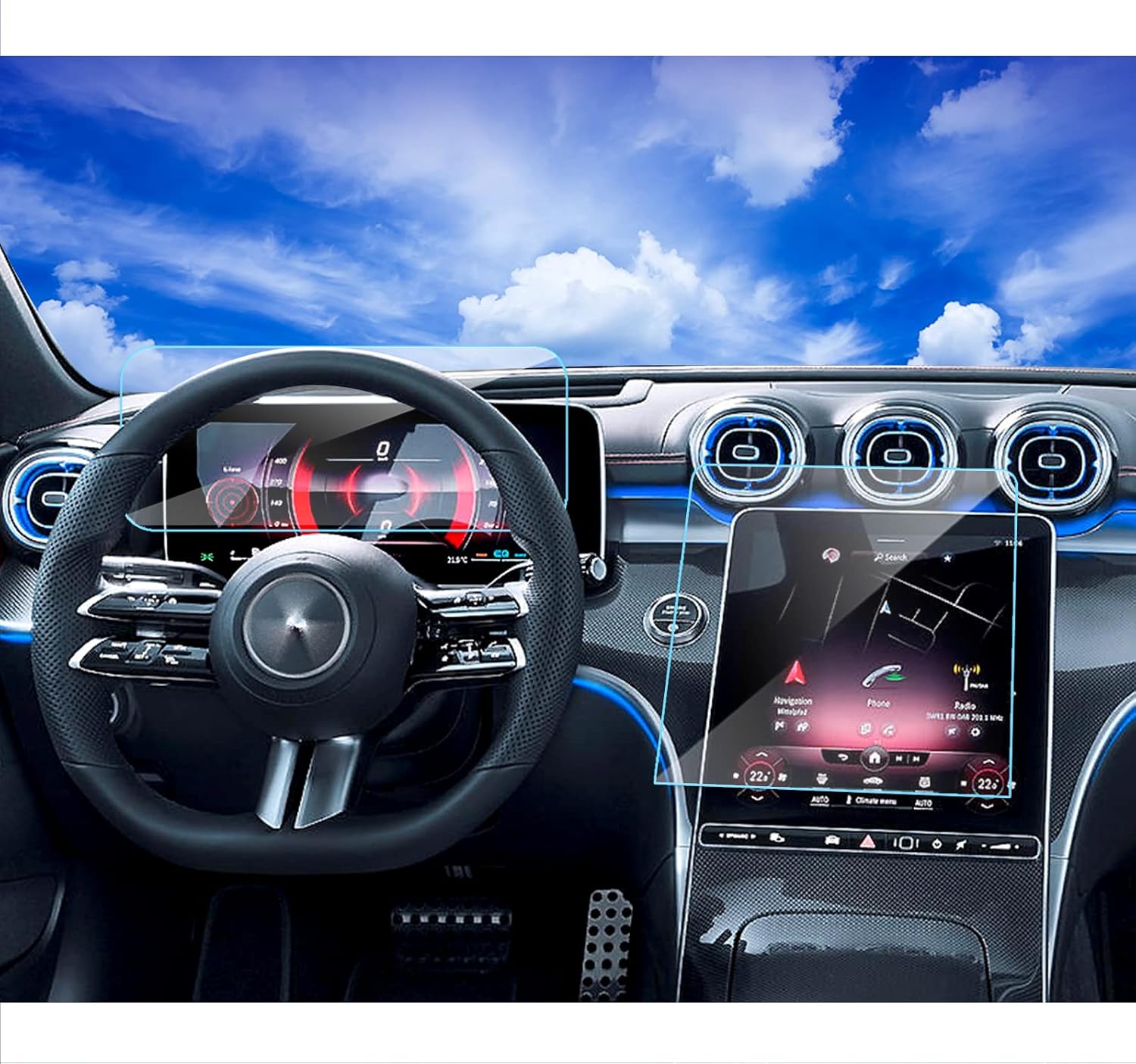 Amazon.com: 2024 2025 Mercedes Benz C300 GLC300 Screen Protector for ...