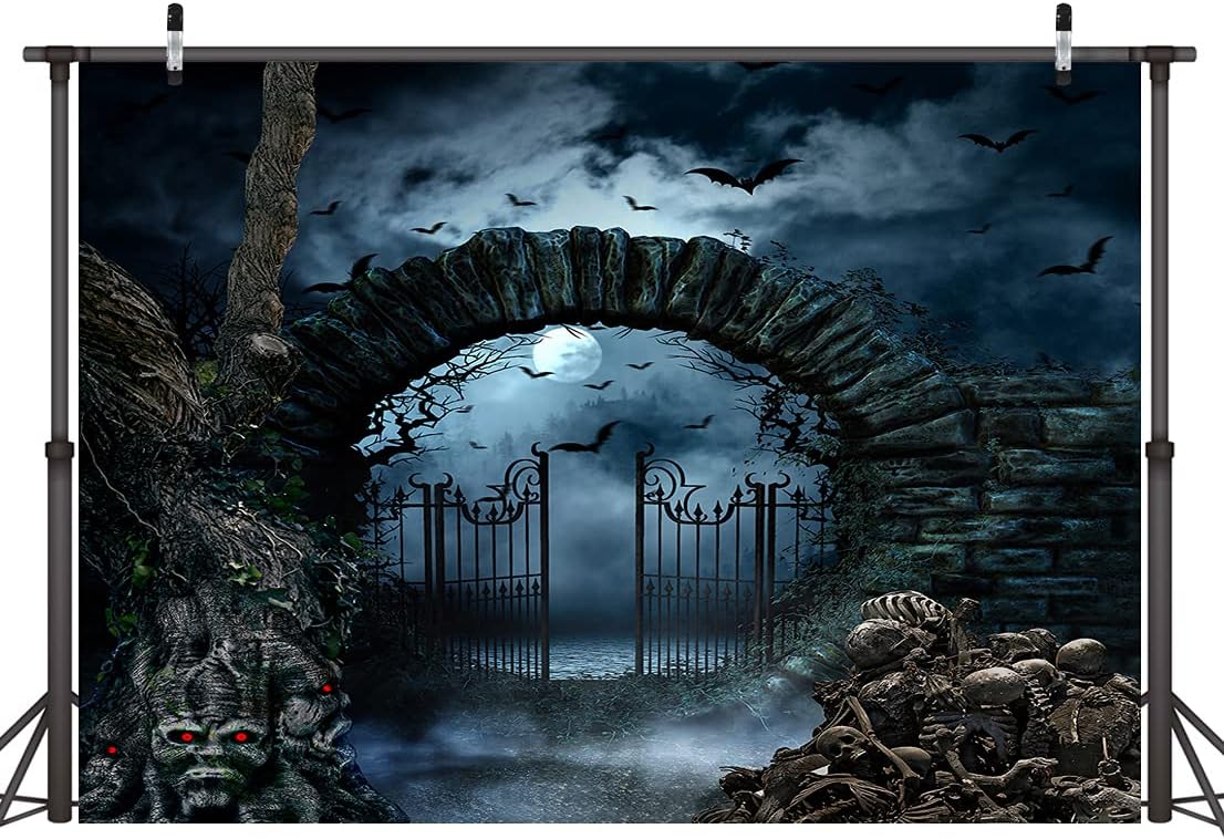 LYWYGG 8x6FT Halloween Backdrop Wall Halloween Night Bat Backdrop Wall ...