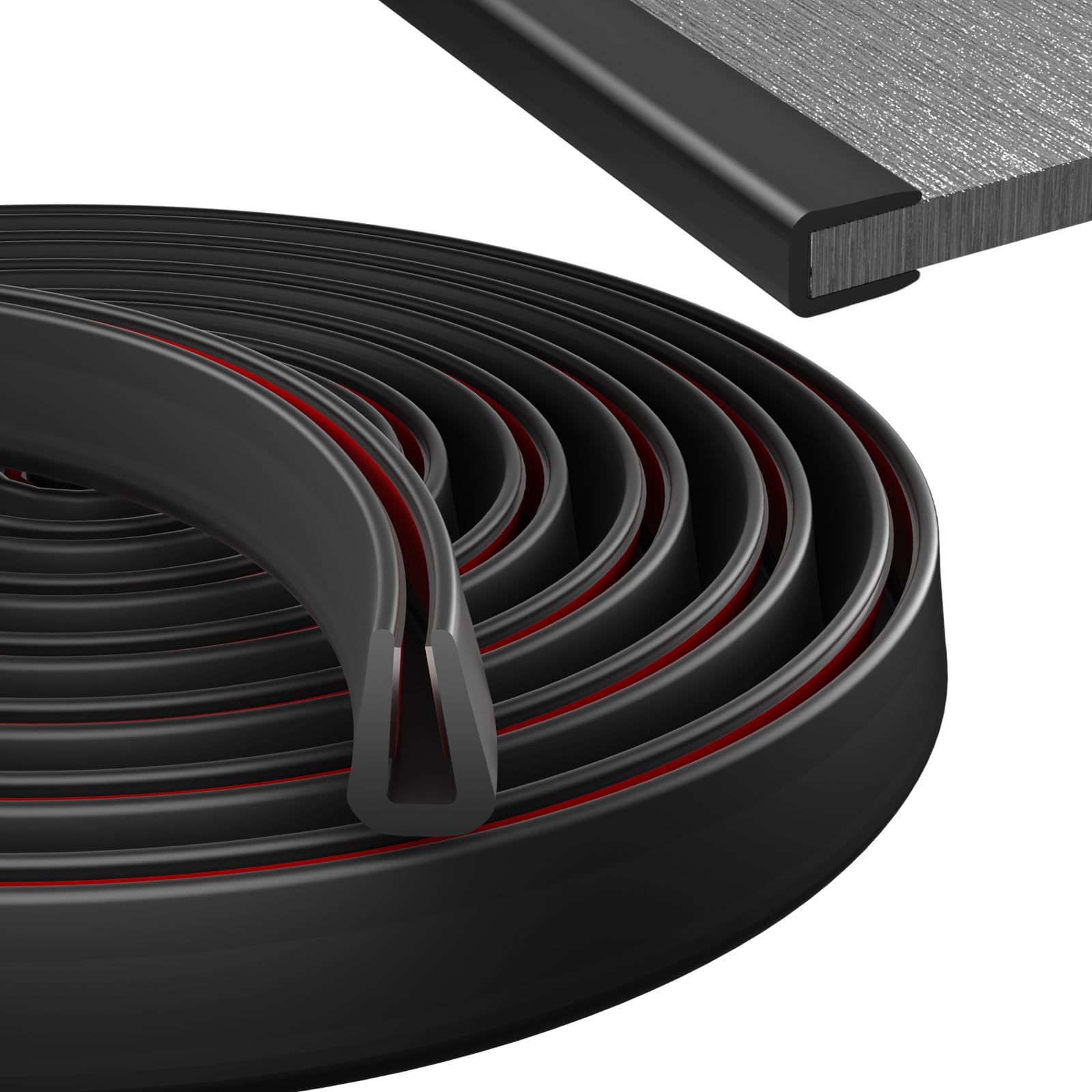 Rubber Edge Trim Self-Adhesive Protector - 10ft Flexible Black Trim for ...