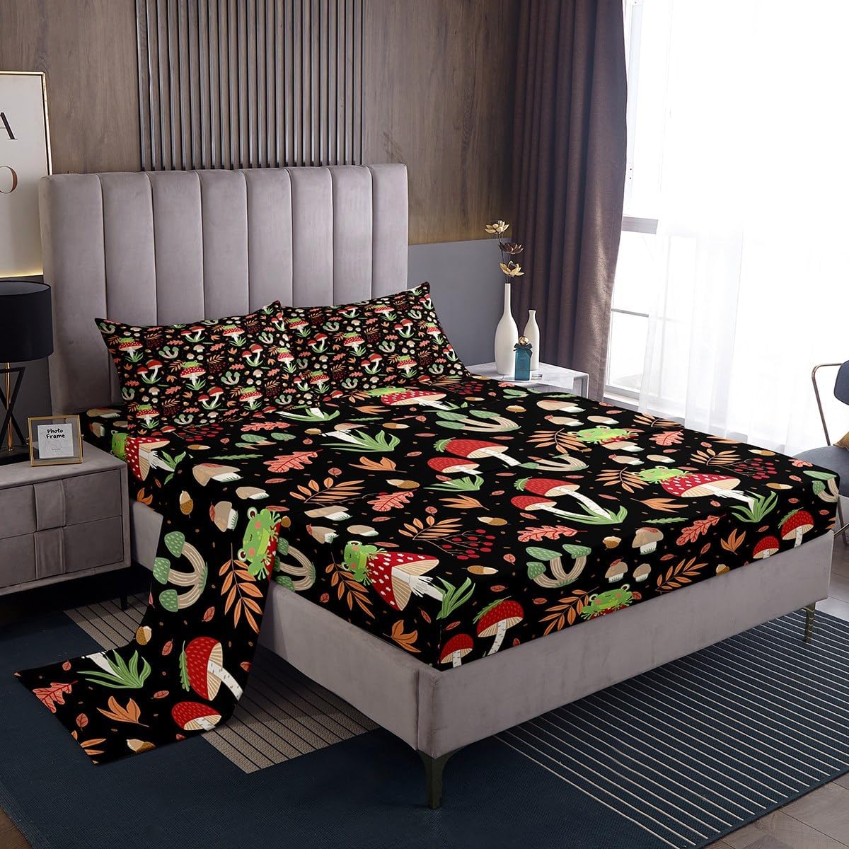 Amazon.com: Cute Mushroom Decor Sheet Set for Kids Boys Girls Kawaii ...