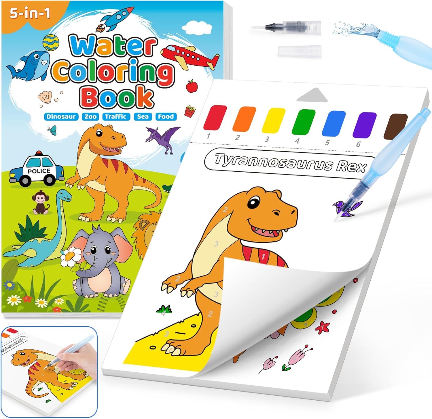 Amazon.com: Hollyhi Paint with Water Book for Toddlers, Watercolor ...