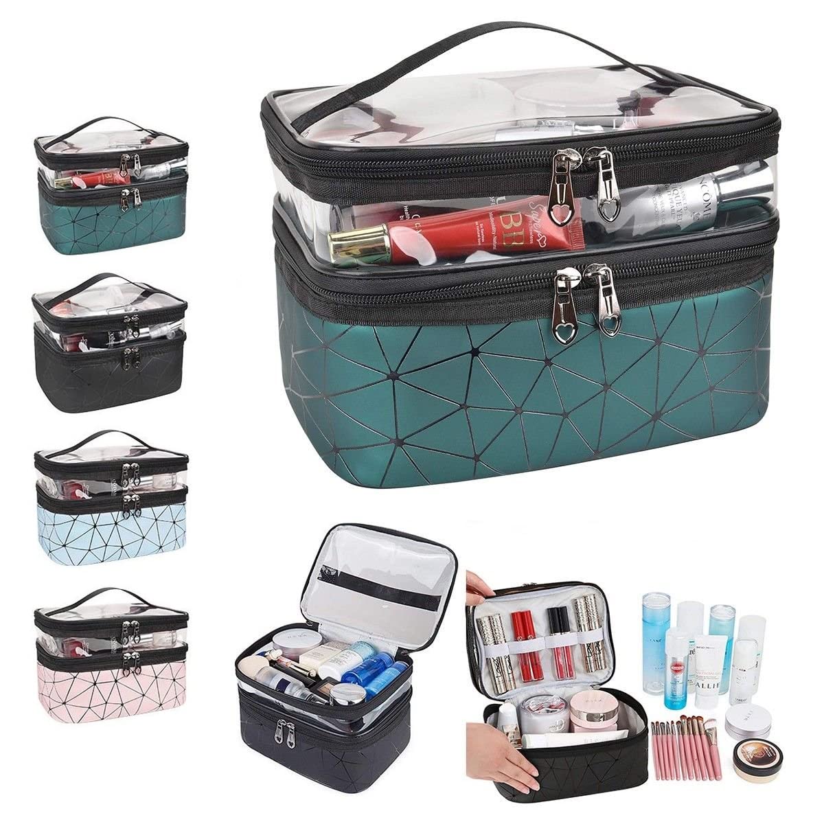 VARiSTY Waterproof Makeup Organizer Cosmetic Bag for Women Portable ...