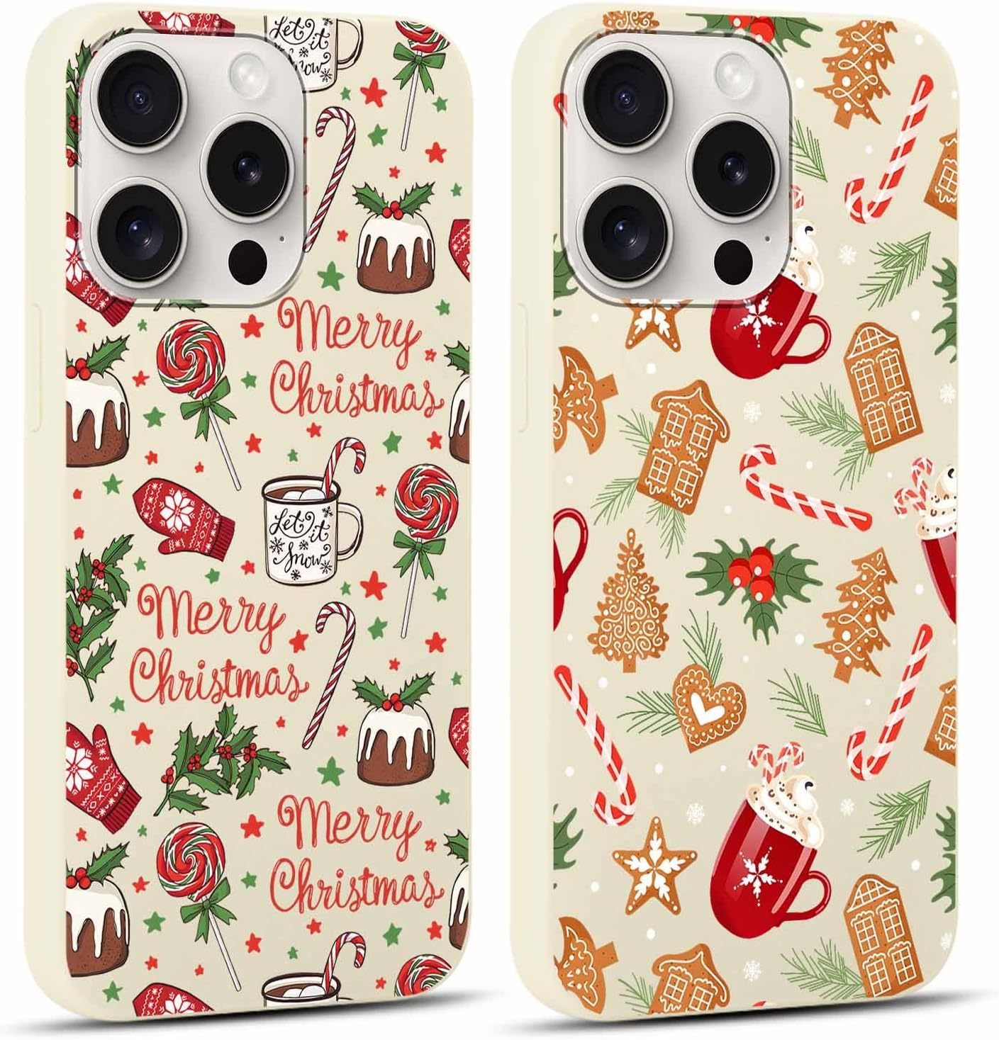 Amazon.com: Yomjew 2 Pack Merry Christmas Phone Case for iPhone 16 Pro ...
