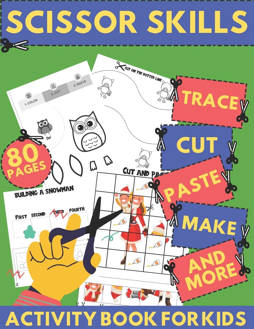 Buy Scissor Skills Activity Book for Kids: Cutting and Pasting Practice ...