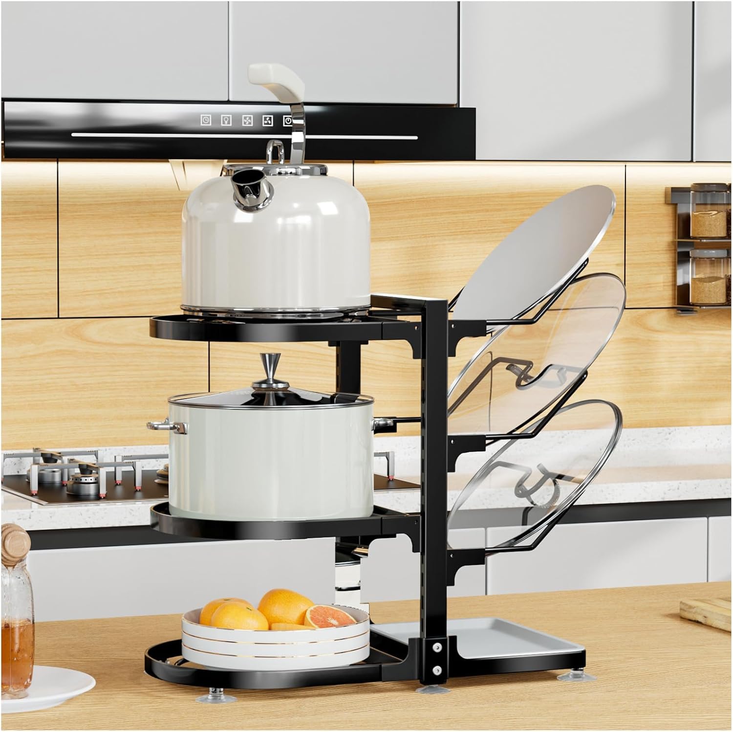 Amazon.com: ARSTPEOE Pot And Pan Organizer For Cabinet, Pan Organizer ...