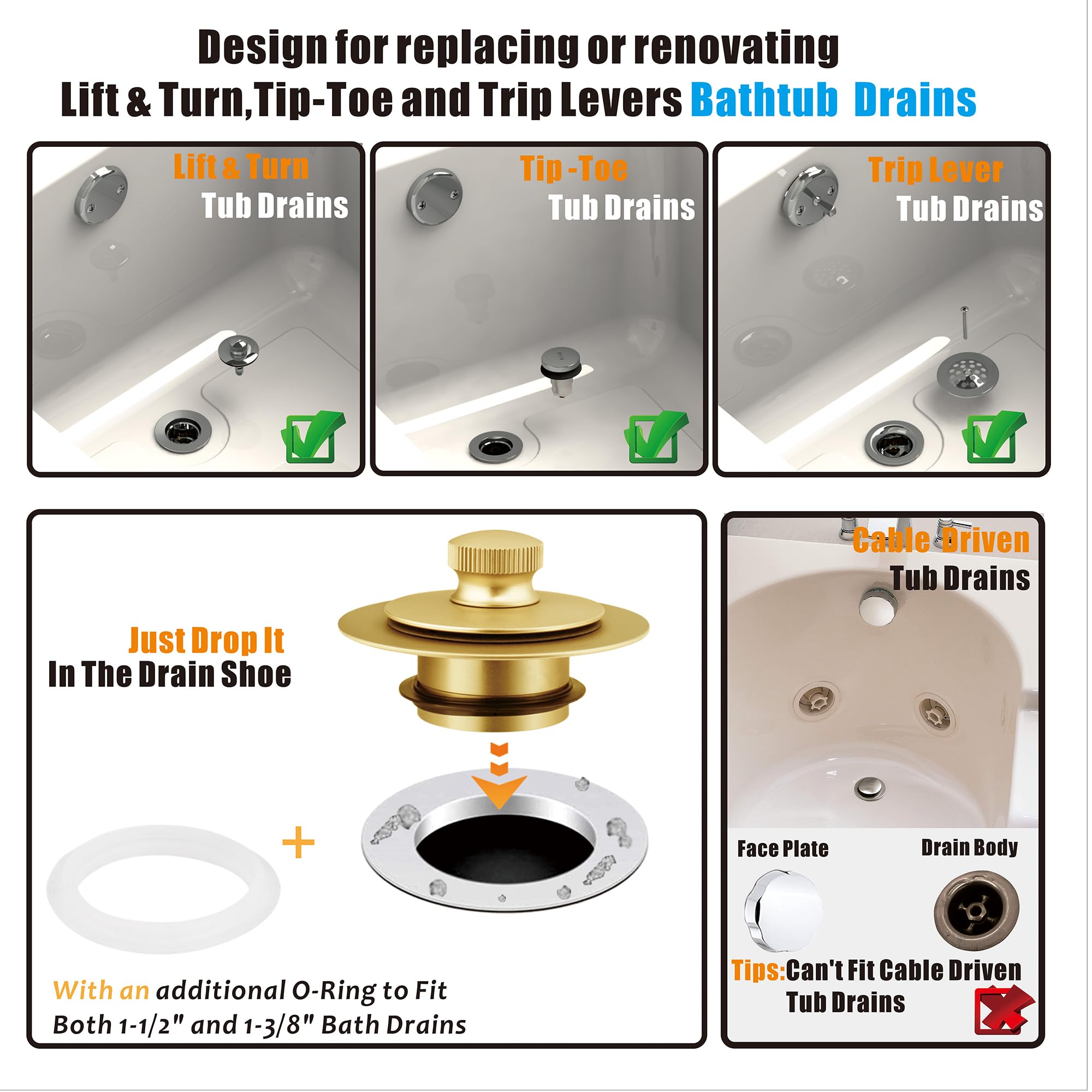 Postbathtub With Drain On Side
