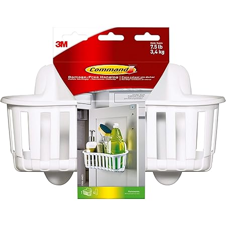 Amazon.com: Command Wall and Cabinet Organizer, Satin Nickel, 1 ...