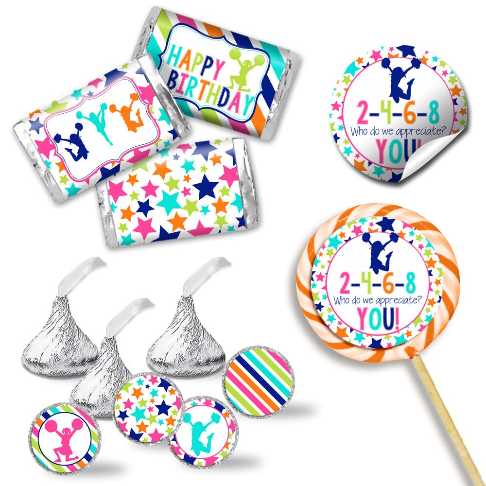 Amazon.com: Cheerleading Cheer Themed Birthday Party Sticker Bundle Kit ...