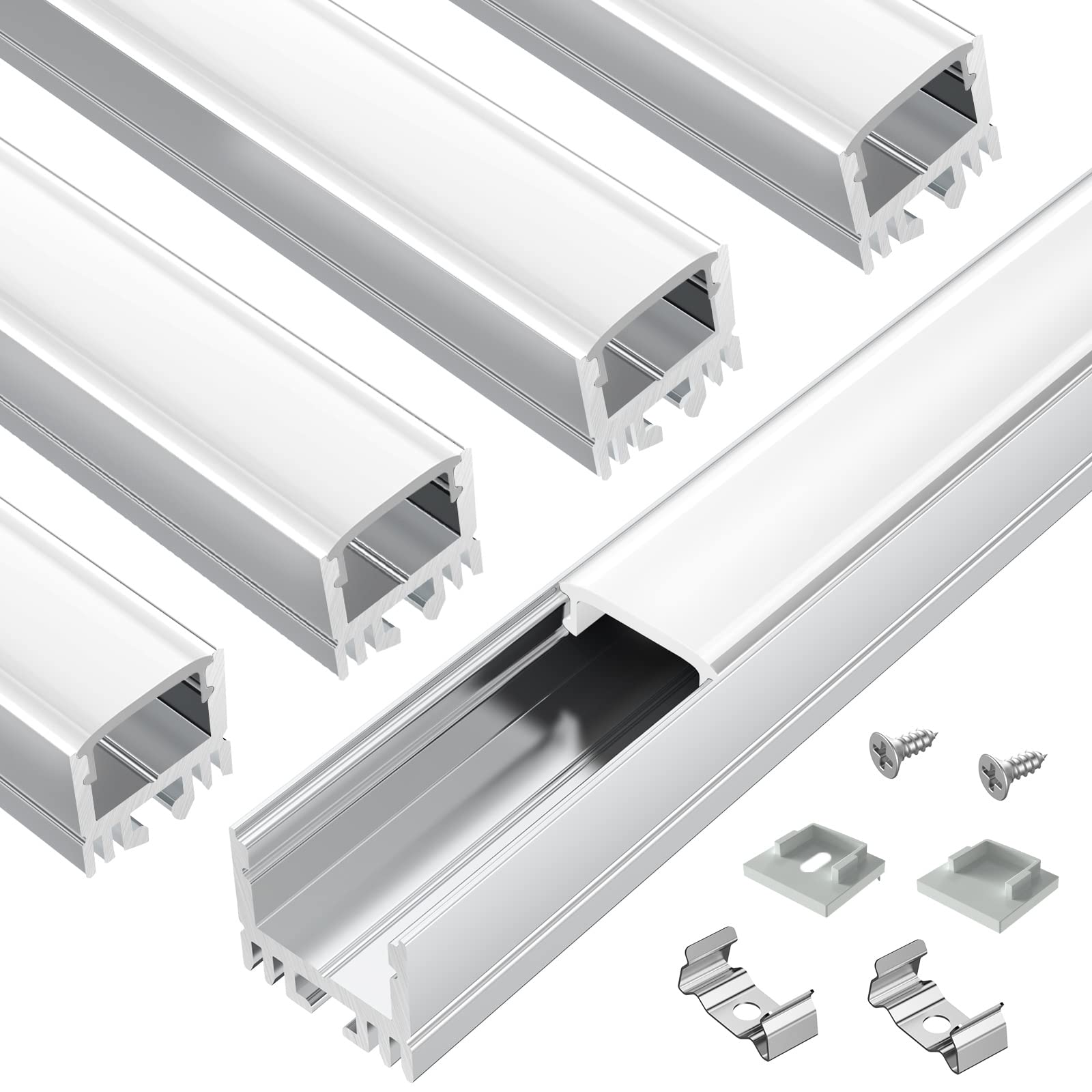 Snapklik.com : Aluminum Channel HitLights 5-Pack 3.3Fft/1Meter U Shape ...