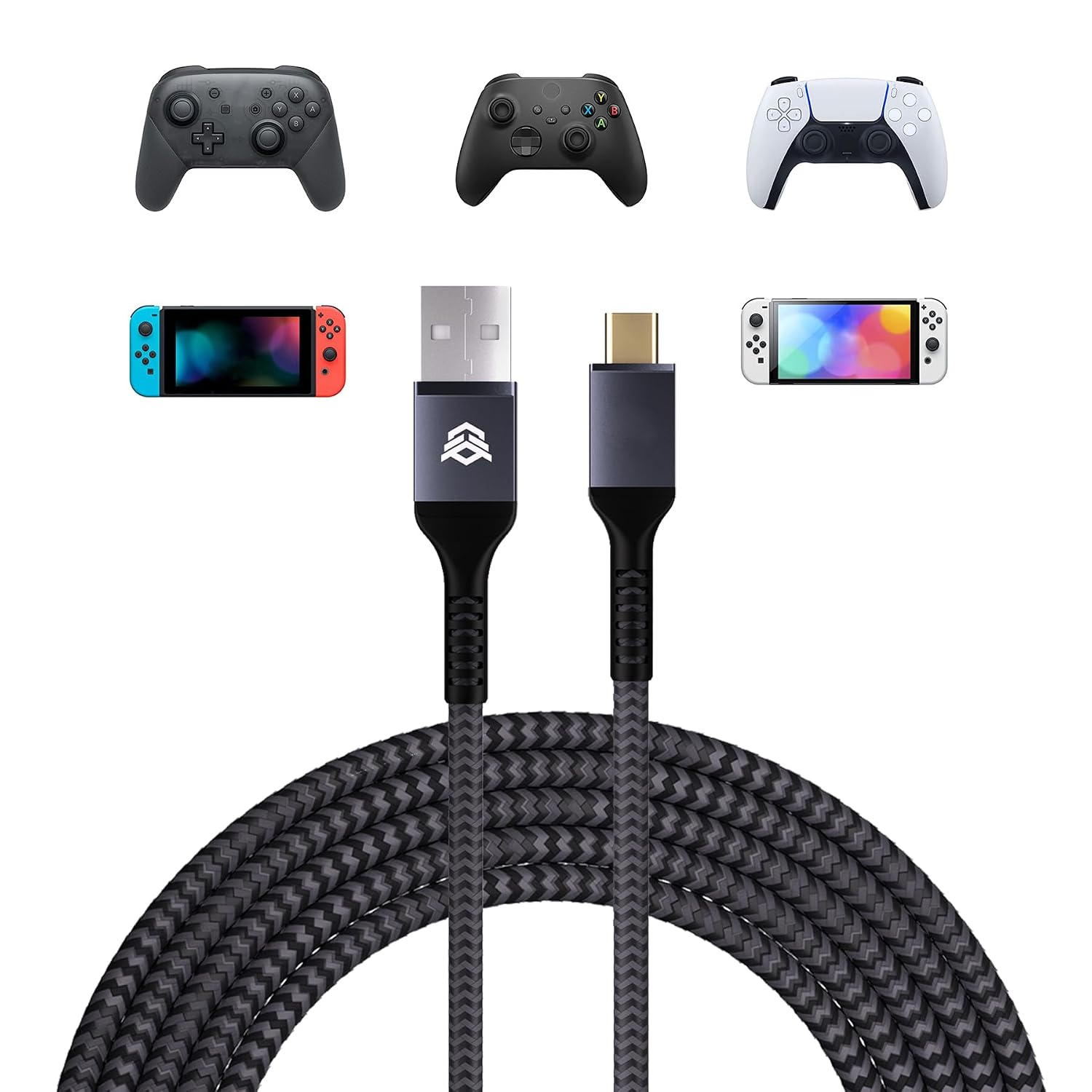 Amazon.com: HEXGAMING 13.12FT Charging Cable for ps5 Controller ...