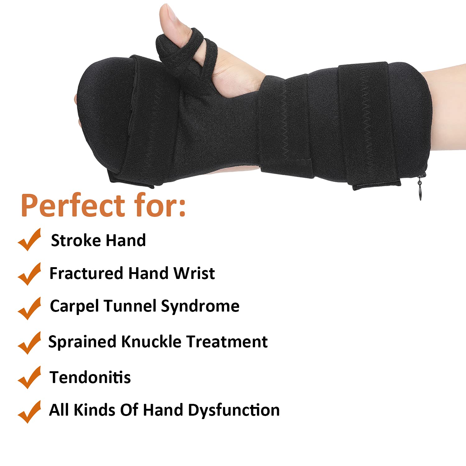 Scurnhau Stroke Resting Hand Splint, Functional Hand Brace Finger ...