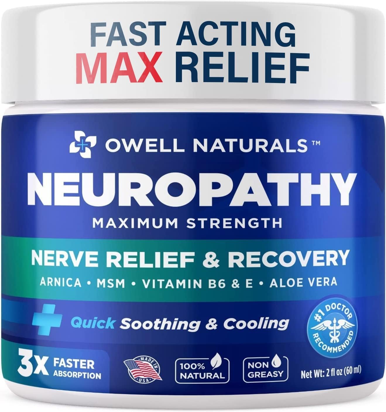 Amazon.com: OWELL NATURALS Neuropathy Nerve Relief Cream – Maximum ...