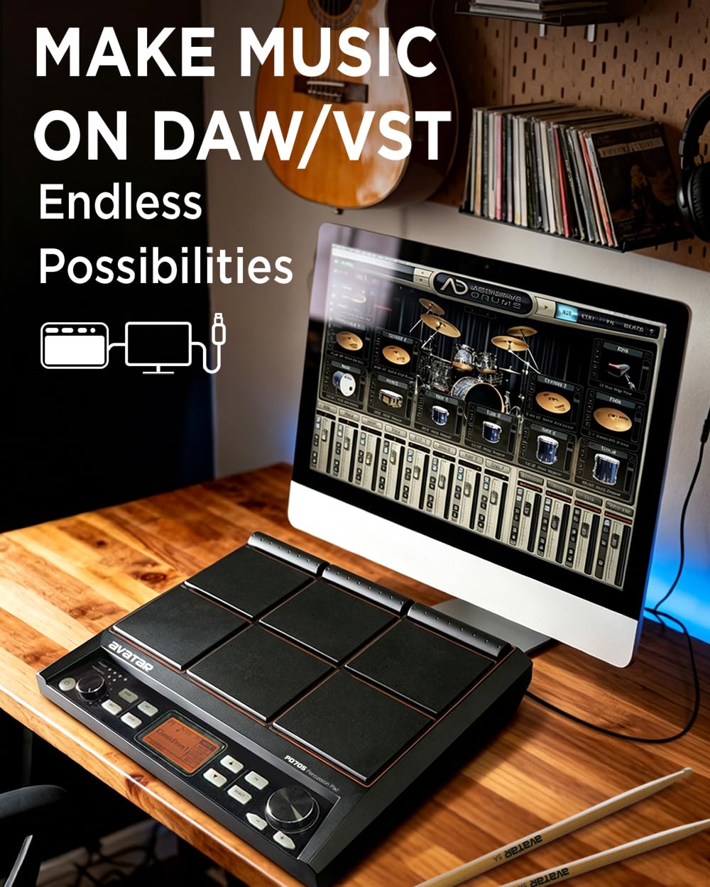 Snapklik.com : PD705 Drum Pad Sample Multipad Portable Electric Drum ...