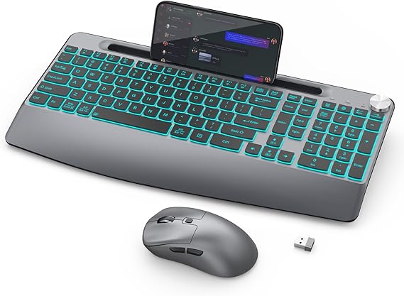 Amazon.com: Wireless Keyboard and Mouse Backlits - Full-Sized Ergonomic ...