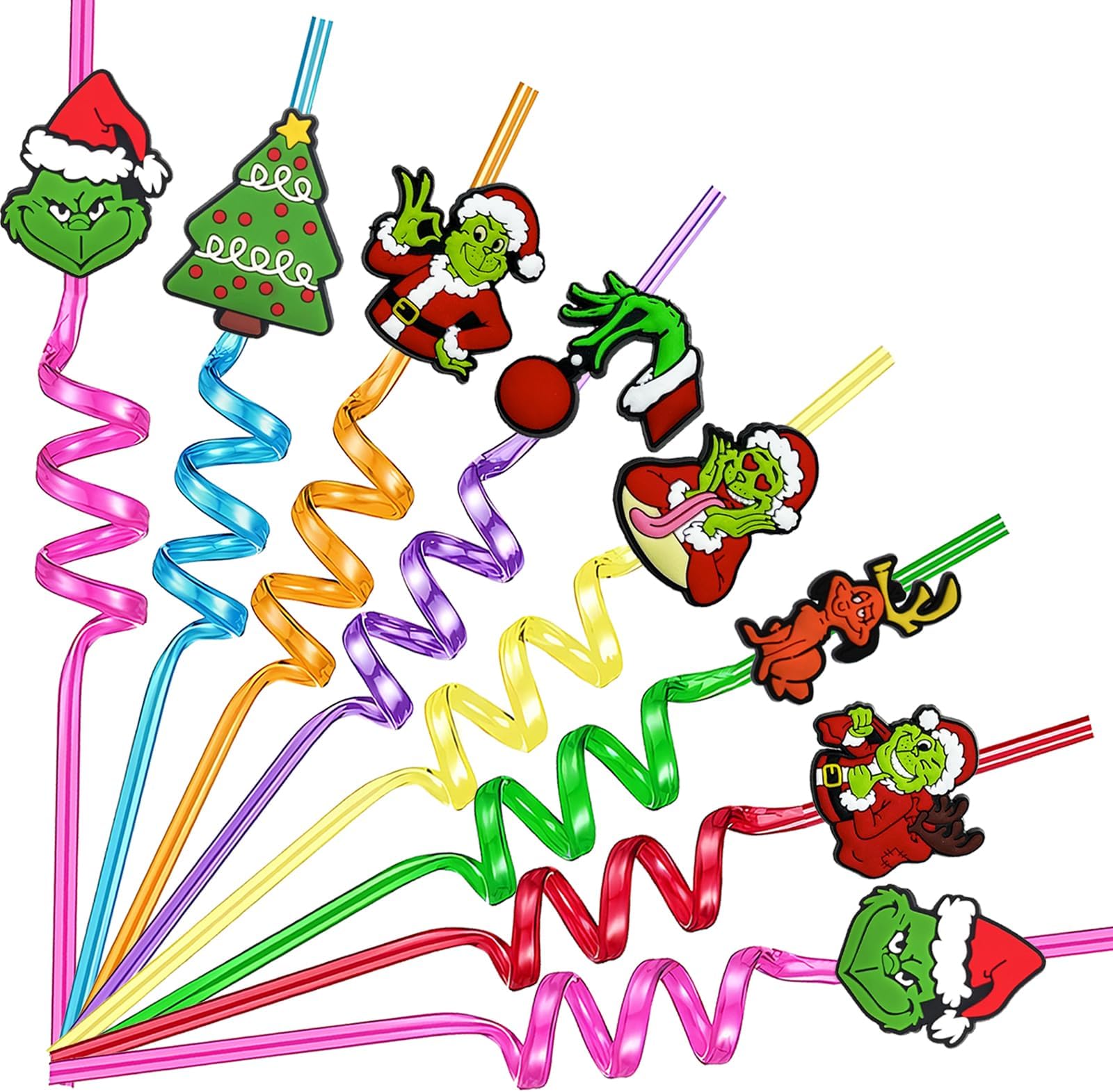 Amazon.com: 24 Pcs Christmas Paper Straws, Red and Green Theme ...
