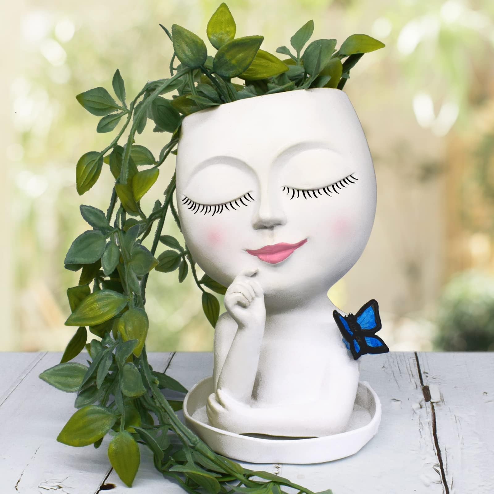 Amazon.com : WEWEOW Face Planter Pot - Double Flower Pots in One for ...
