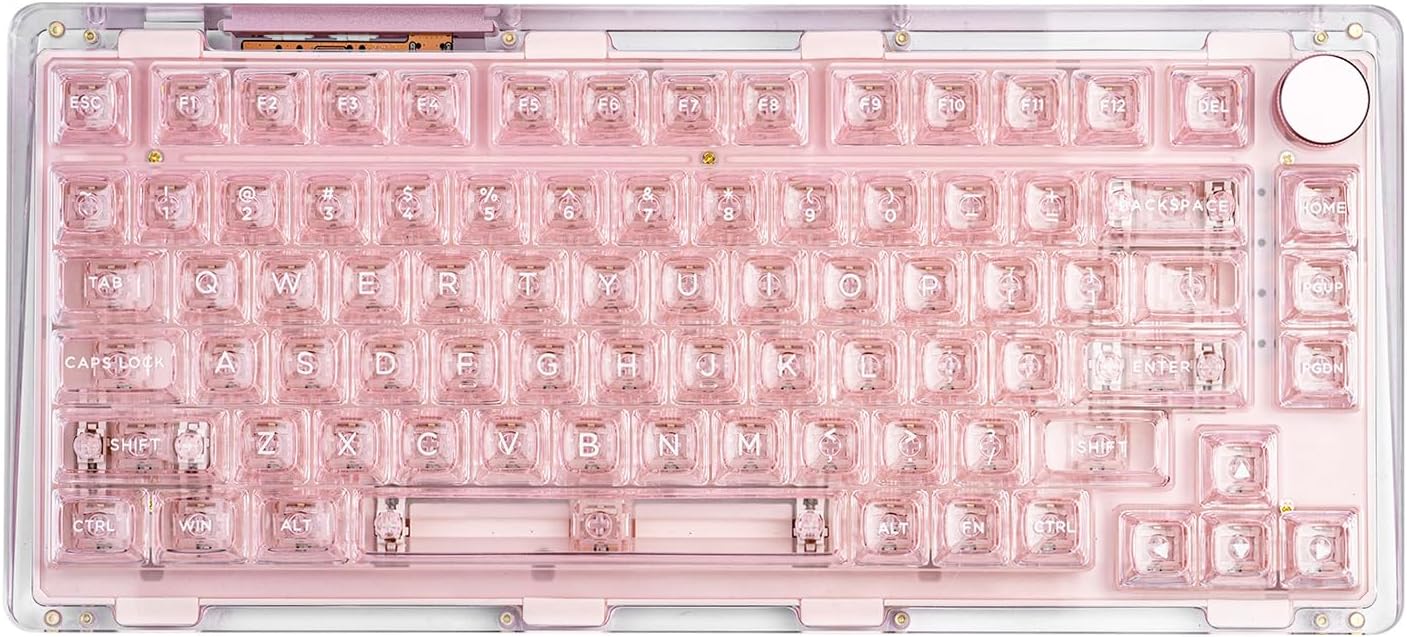 Amazon.com: MONSGEEK 75% Wireless Mechanical Keyboard ICE 75 Pink ...