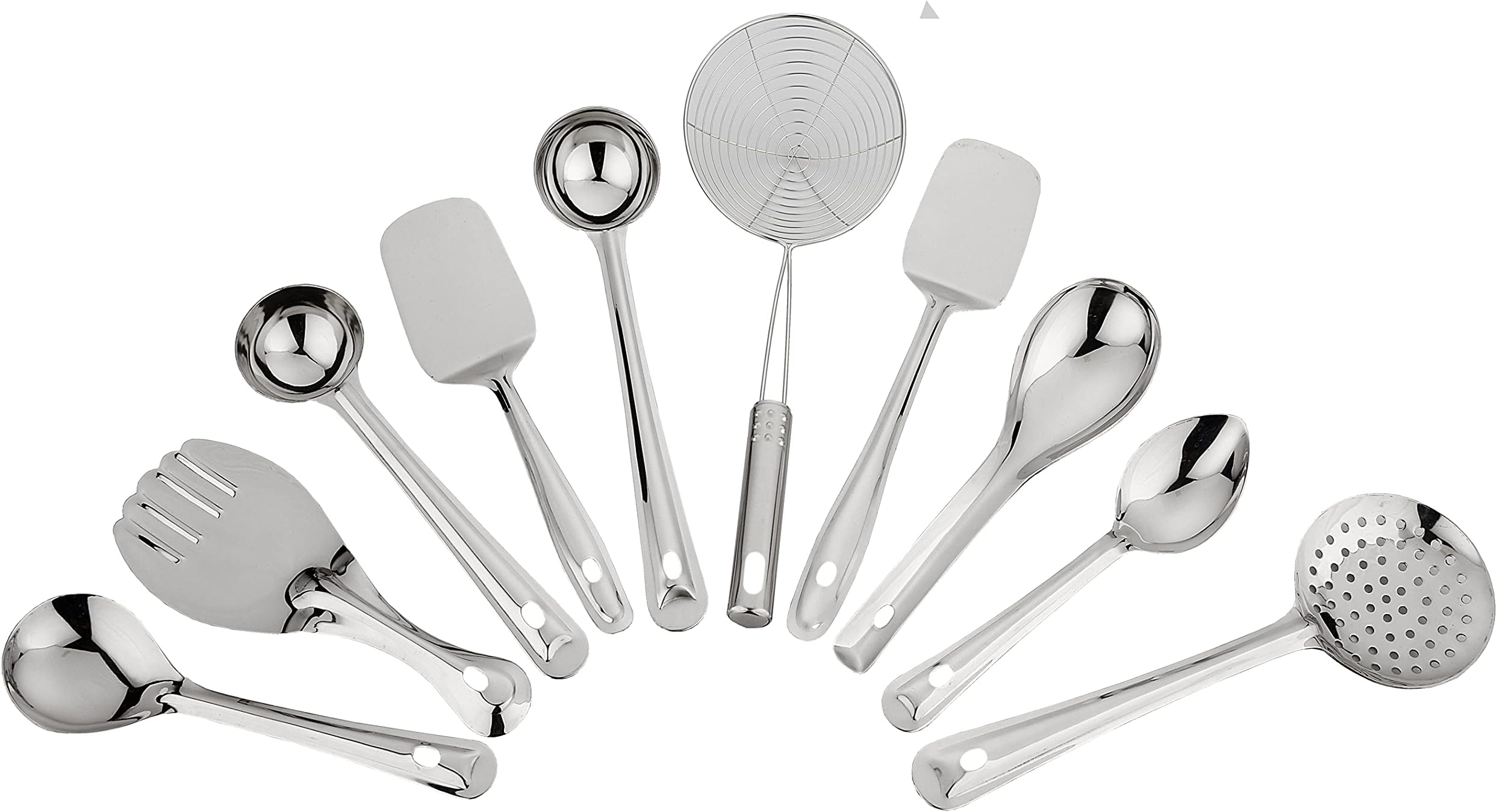 Buy Parage Stainless Steel 10 Pieces Cooking Spoons Set, Contains Ladle ...