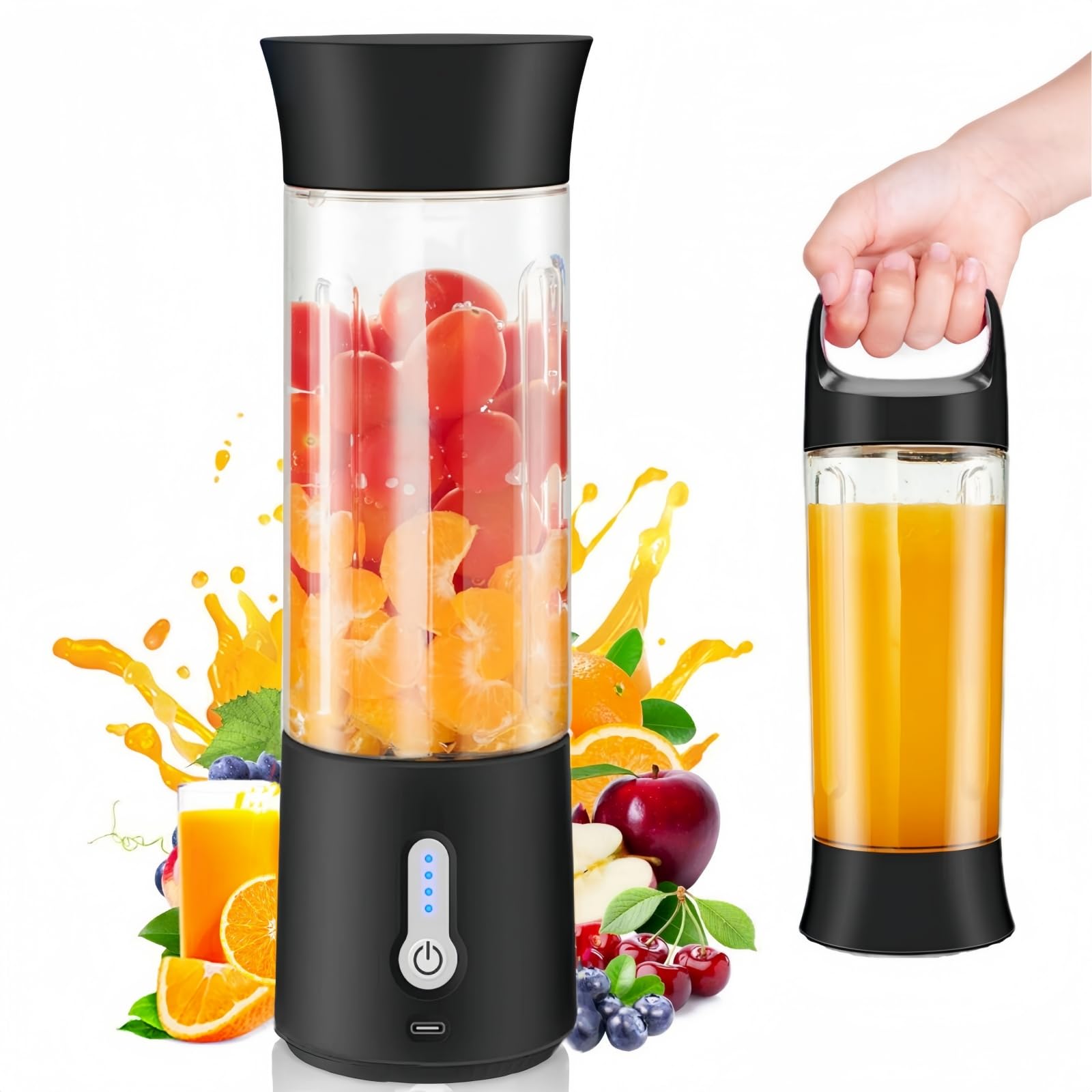 ALLNAMEE Portable Personal Blender, 17Oz USB Rechargeable Portable ...