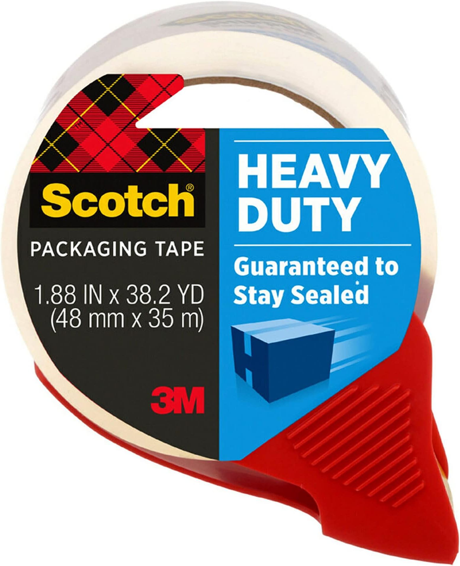 Scotch Packing Tape Heavy Duty Shipping Tape, 1.88 in x 35 m, 1 Roll ...