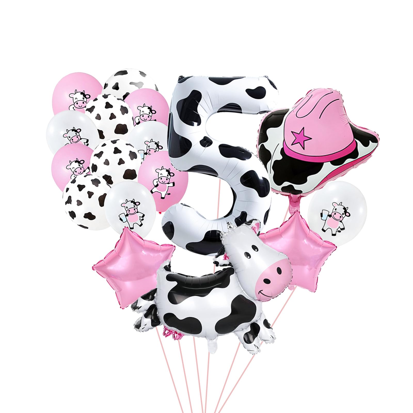 Amazon.com: 40 Inch Cow Number 5 Balloon, Cow Theme Party Decorations ...