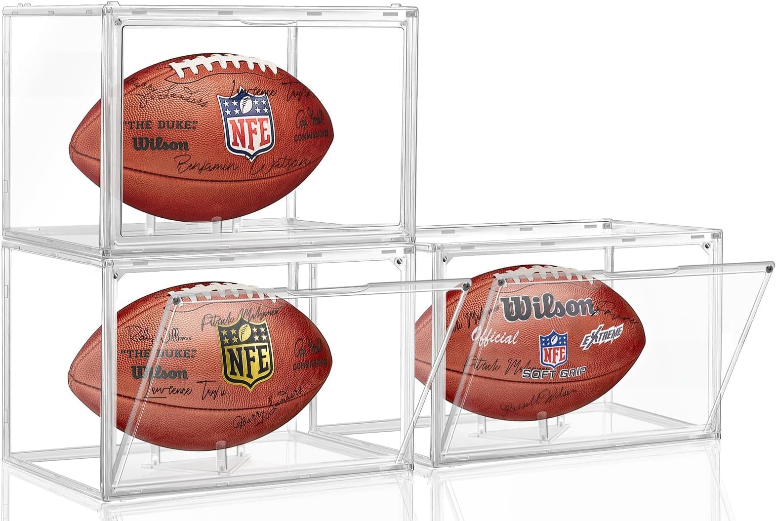 Amazon.com: 2 Pack Football Display Case, KKU Acrylic Clear Football ...