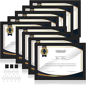 Amazon.com: 9 Pieces 12.9 x 9.5 Picture Frame Certificate Frame Black ...
