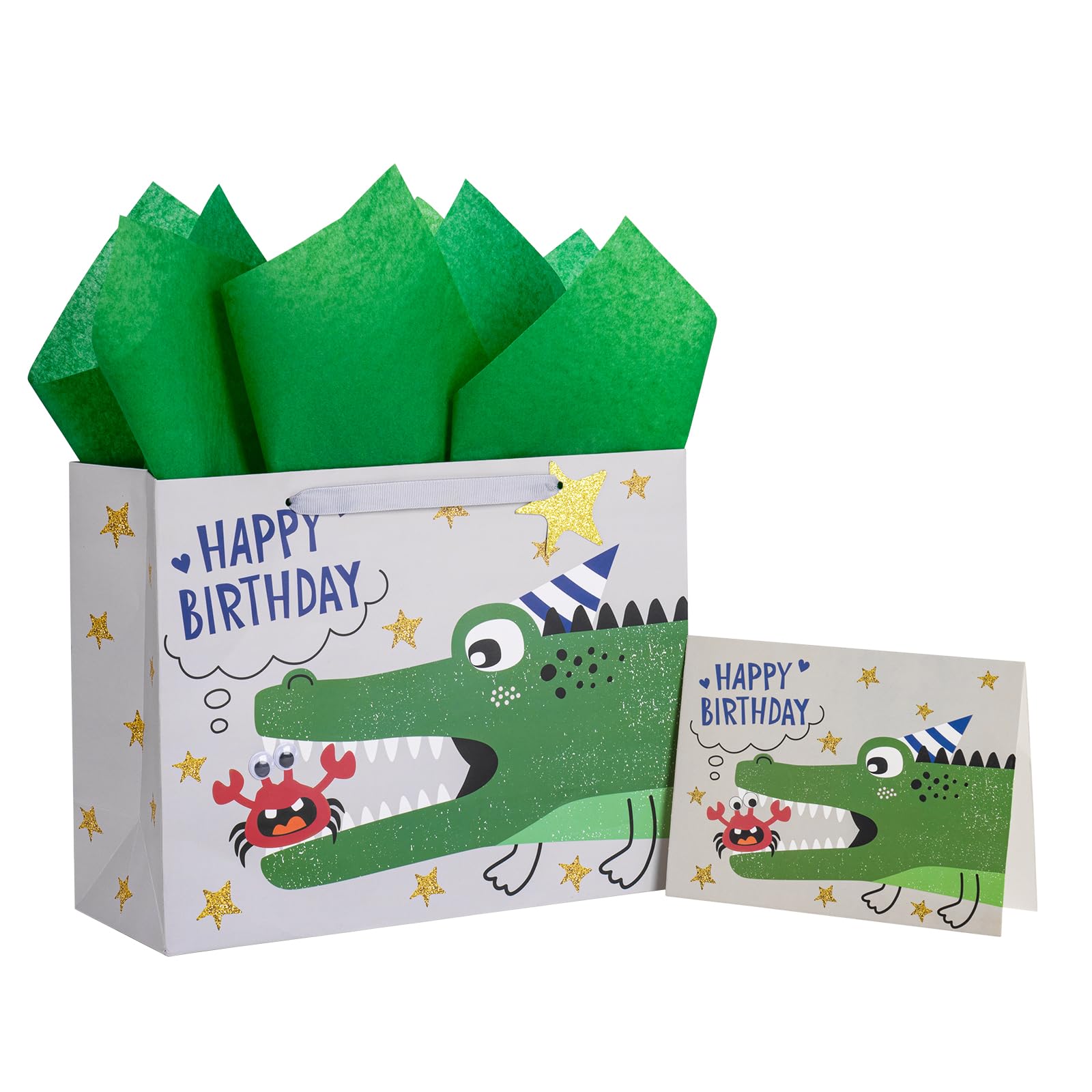 Amazon.com: Loveinside Birthday Gift Bag with Tissue Paper, Gift Tag ...