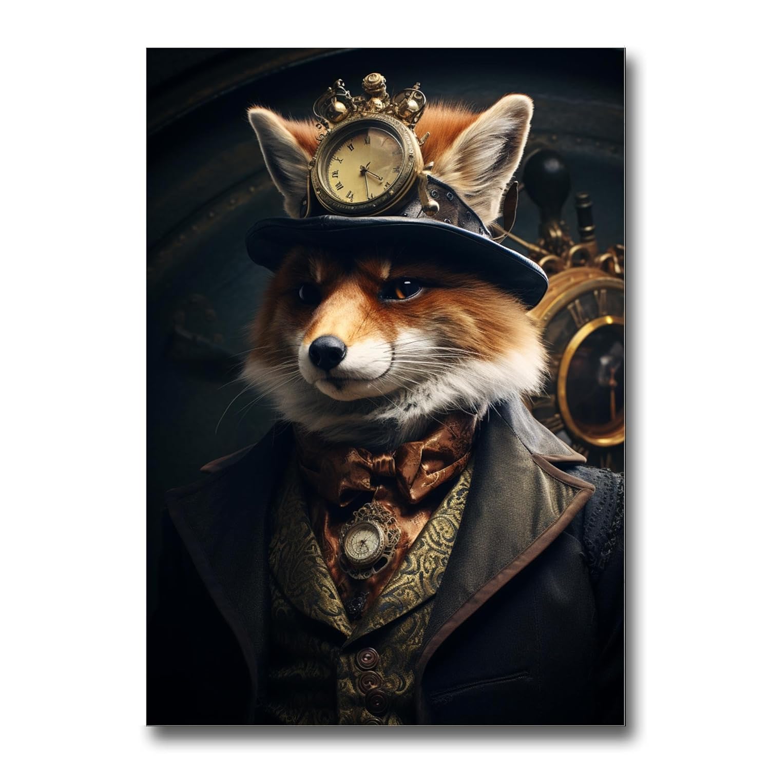 Amazon.com: steampunk fox art print, Victorian Steampunk Decor ...