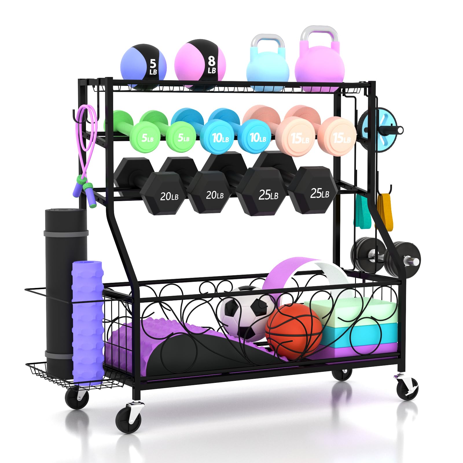 Snapklik.com : Weight Rack For Dumbbells, Yoga Mat Storage Rack, Home ...