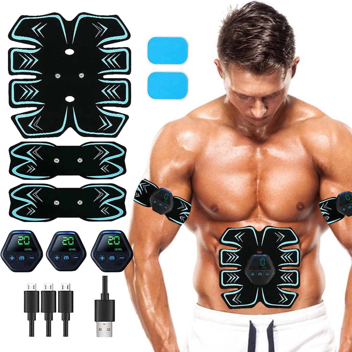 Abs Trainer, Muscle Stimulator, EMS Muscle Stimulator fitness electric ...
